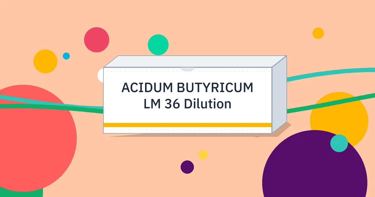 Symbolbild: Packung mit der Aufschrift ACIDUM BUTYRICUM LM 36 Dilution (PZN 13271137) – Verfügbarkeit und Bezug in Apotheken in Frankfurt am Main