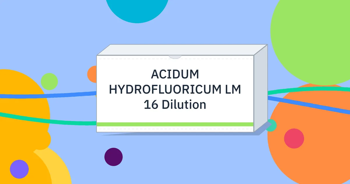 Symbolbild: Packung mit der Aufschrift ACIDUM HYDROFLUORICUM LM 16 Dilution (PZN 13500425) – Verfügbarkeit und Bezug in Apotheken in Frankfurt am Main