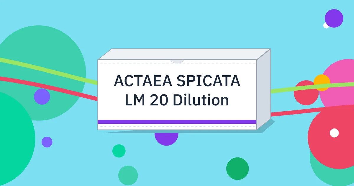 Symbolbild: Packung mit der Aufschrift ACTAEA SPICATA LM 20 Dilution (PZN 13293707) – Verfügbarkeit und Bezug in Apotheken in Frankfurt am Main