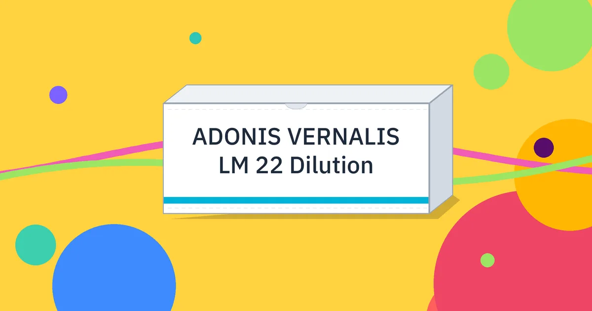 Symbolbild: Packung mit der Aufschrift ADONIS VERNALIS LM 22 Dilution (PZN 12755057) – Verfügbarkeit und Bezug in Apotheken in Frankfurt am Main