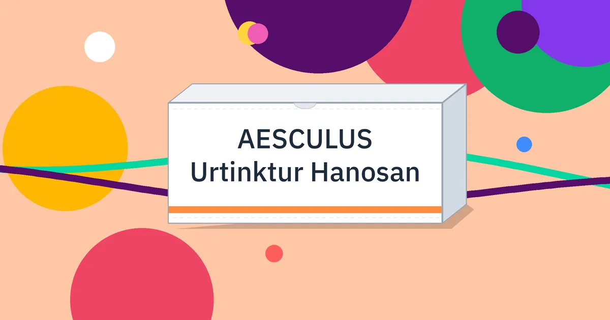 Symbolbild: Packung mit der Aufschrift AESCULUS Urtinktur Hanosan (PZN 07431022) – Verfügbarkeit und Bezug in Apotheken in Frankfurt am Main