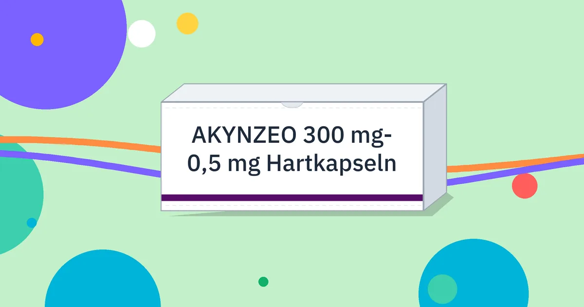 Symbolbild: Packung mit der Aufschrift AKYNZEO 300 mg-0,5 mg Hartkapseln (PZN 19660756) – Verfügbarkeit und Bezug in Apotheken in Frankfurt am Main