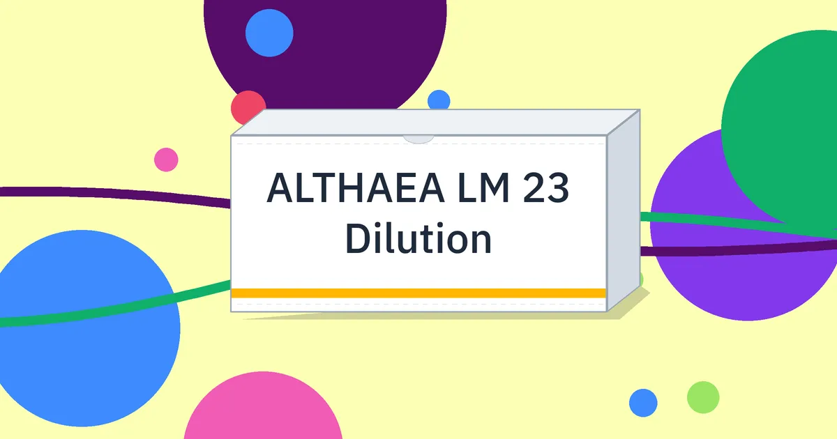 Symbolbild: Packung mit der Aufschrift ALTHAEA LM 23 Dilution (PZN 13315432) – Verfügbarkeit und Bezug in Apotheken in Frankfurt am Main