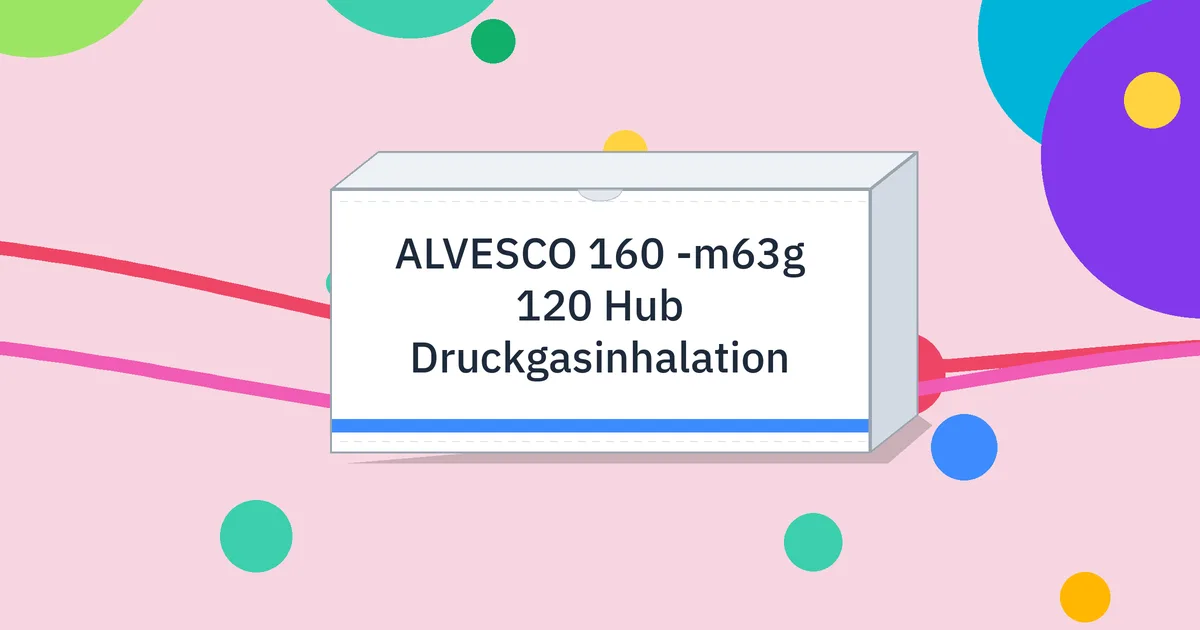 Symbolbild: Packung mit der Aufschrift ALVESCO 160 -m63g 120 Hub Druckgasinhalation (PZN 10525956) – Verfügbarkeit und Bezug in Apotheken in Frankfurt am Main