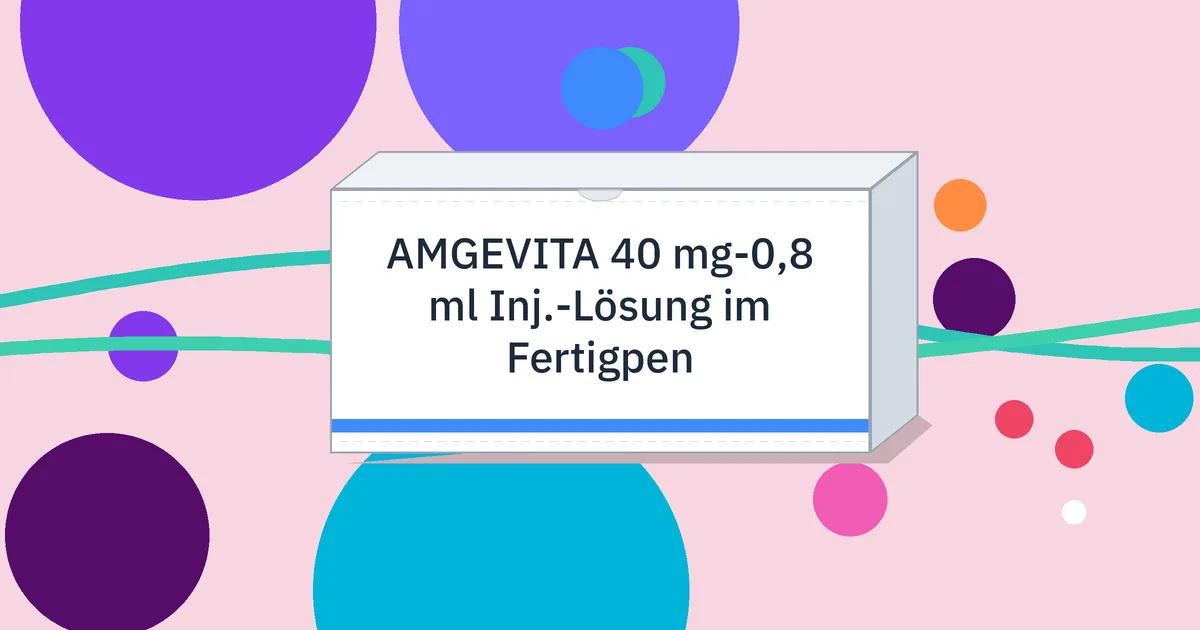 Symbolbild: Packung mit der Aufschrift AMGEVITA 40 mg-0,8 ml Inj.-Lösung im Fertigpen (PZN 15863132) – Verfügbarkeit und Bezug in Apotheken in Frankfurt am Main