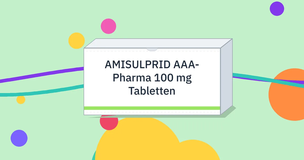 Symbolbild: Packung mit der Aufschrift AMISULPRID AAA-Pharma 100 mg Tabletten (PZN 01136641) – Verfügbarkeit und Bezug in Apotheken in Frankfurt am Main