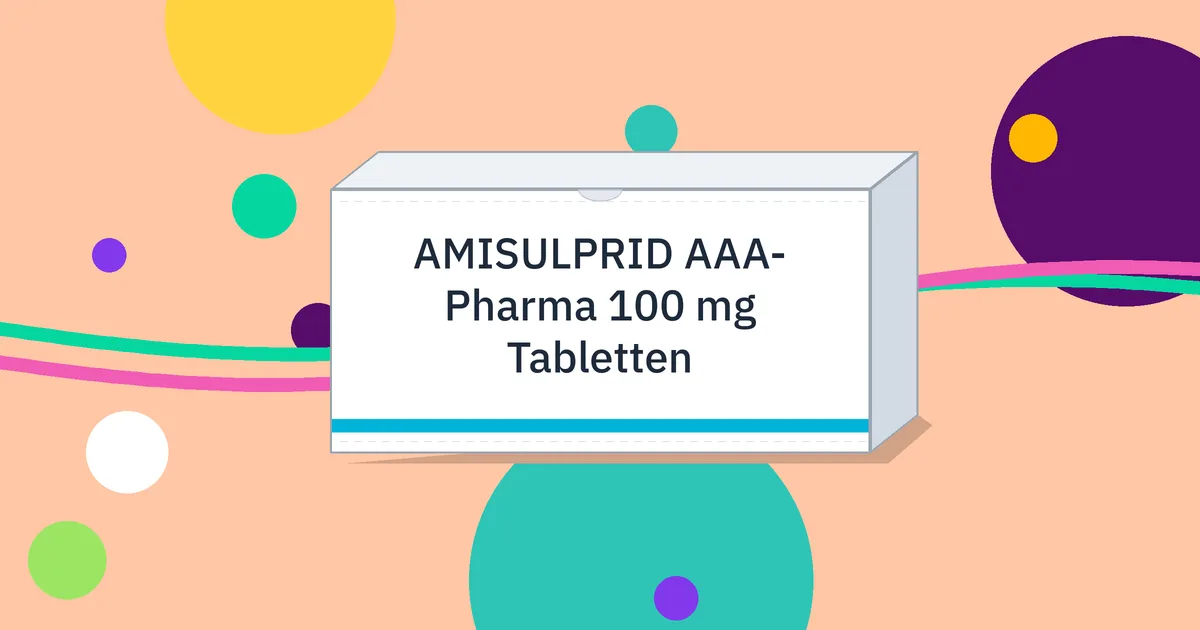 Symbolbild: Packung mit der Aufschrift AMISULPRID AAA-Pharma 100 mg Tabletten (PZN 01135050) – Verfügbarkeit und Bezug in Apotheken in Frankfurt am Main