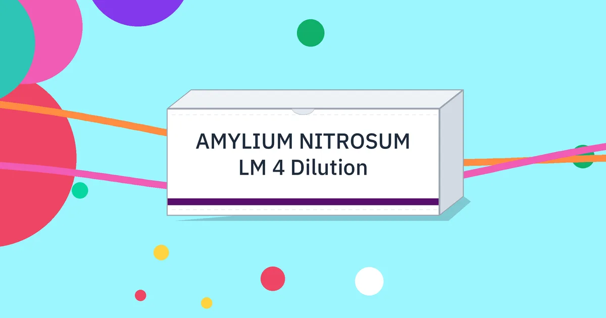 Symbolbild: Packung mit der Aufschrift AMYLIUM NITROSUM LM 4 Dilution (PZN 13326393) – Verfügbarkeit und Bezug in Apotheken in Frankfurt am Main