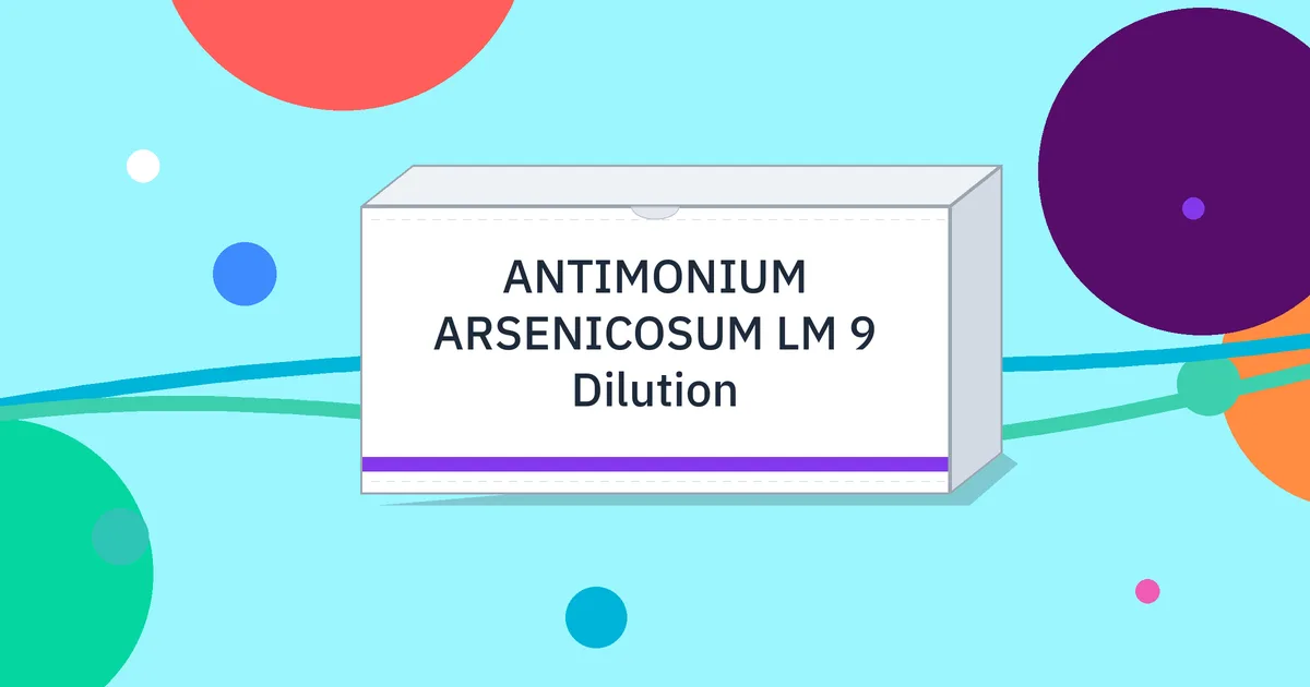 Symbolbild: Packung mit der Aufschrift ANTIMONIUM ARSENICOSUM LM 9 Dilution (PZN 13372111) – Verfügbarkeit und Bezug in Apotheken in Frankfurt am Main