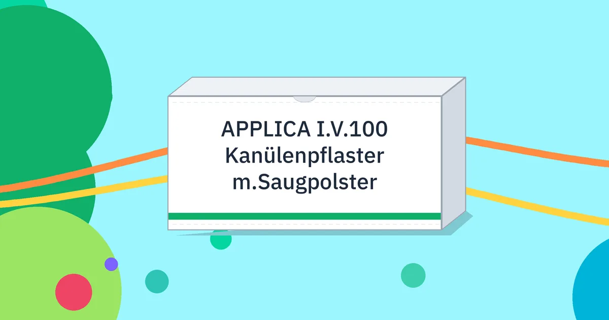 Symbolbild: Packung mit der Aufschrift APPLICA I.V.100 Kanülenpflaster m.Saugpolster (PZN 17514565) – Verfügbarkeit und Bezug in Apotheken in Frankfurt am Main