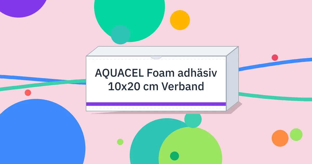 Symbolbild: Packung mit der Aufschrift AQUACEL Foam adhäsiv 10x20 cm Verband (PZN 11159749) – Verfügbarkeit und Bezug in Apotheken in Frankfurt am Main