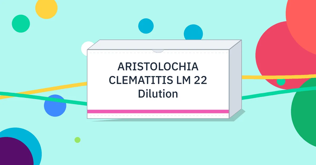 Symbolbild: Packung mit der Aufschrift ARISTOLOCHIA CLEMATITIS LM 22 Dilution (PZN 13391605) – Verfügbarkeit und Bezug in Apotheken in Frankfurt am Main