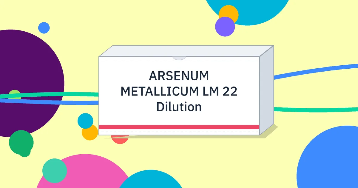 Symbolbild: Packung mit der Aufschrift ARSENUM METALLICUM LM 22 Dilution (PZN 12779448) – Verfügbarkeit und Bezug in Apotheken in Frankfurt am Main