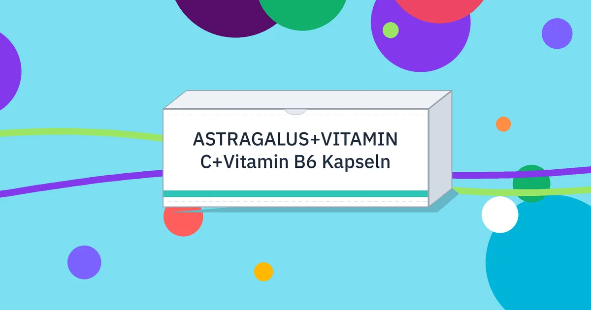 Symbolbild: Packung mit der Aufschrift ASTRAGALUS+VITAMIN C+Vitamin B6 Kapseln (PZN 11887288) – Verfügbarkeit und Bezug in Apotheken in Frankfurt am Main