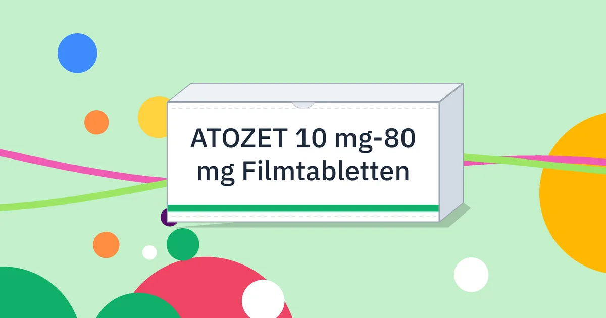 Symbolbild: Packung mit der Aufschrift ATOZET 10 mg-80 mg Filmtabletten (PZN 15257868) – Verfügbarkeit und Bezug in Apotheken in Frankfurt am Main