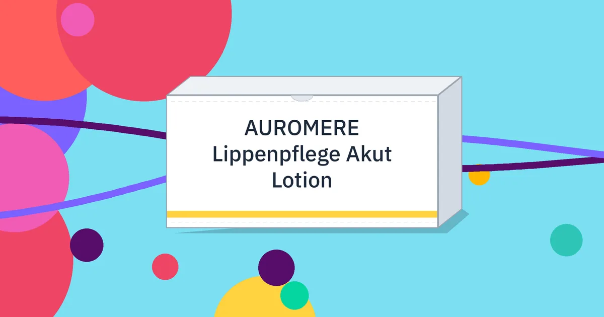 Symbolbild: Packung mit der Aufschrift AUROMERE Lippenpflege Akut Lotion (PZN 11177836) – Verfügbarkeit und Bezug in Apotheken in Frankfurt am Main