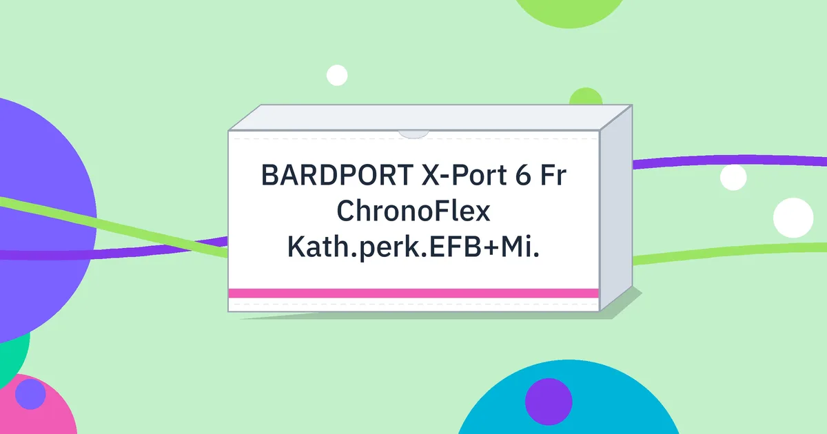 Symbolbild: Packung mit der Aufschrift BARDPORT X-Port 6 Fr ChronoFlex Kath.perk.EFB+Mi. (PZN 02807445) – Verfügbarkeit und Bezug in Apotheken in Frankfurt am Main