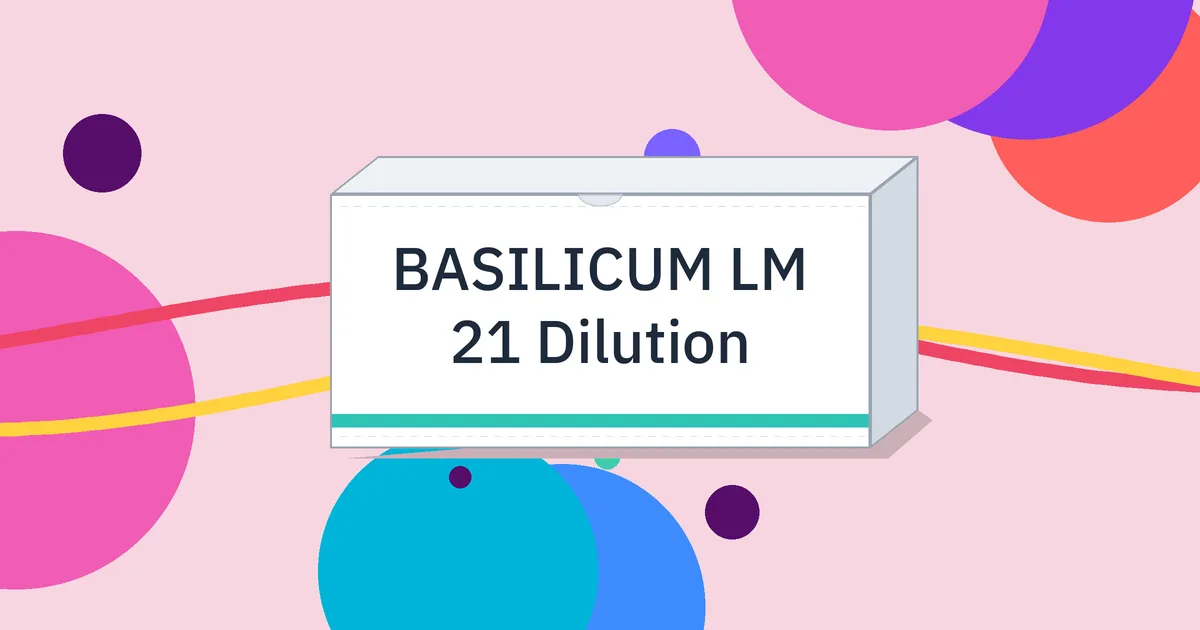 Symbolbild: Packung mit der Aufschrift BASILICUM LM 21 Dilution (PZN 12790823) – Verfügbarkeit und Bezug in Apotheken in Frankfurt am Main