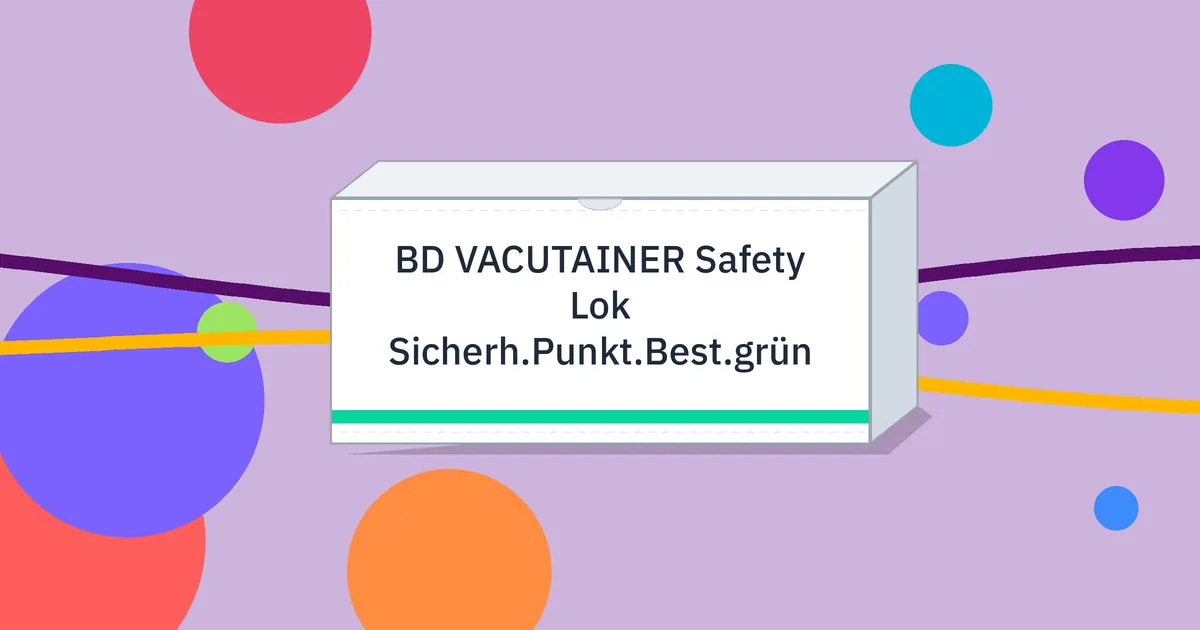 Symbolbild: Packung mit der Aufschrift BD VACUTAINER Safety Lok Sicherh.Punkt.Best.grün (PZN 06060115) – Verfügbarkeit und Bezug in Apotheken in Frankfurt am Main