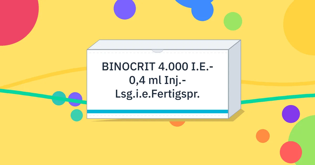 Symbolbild: Packung mit der Aufschrift BINOCRIT 4.000 I.E.-0,4 ml Inj.-Lsg.i.e.Fertigspr. (PZN 17380001) – Verfügbarkeit und Bezug in Apotheken in Frankfurt am Main