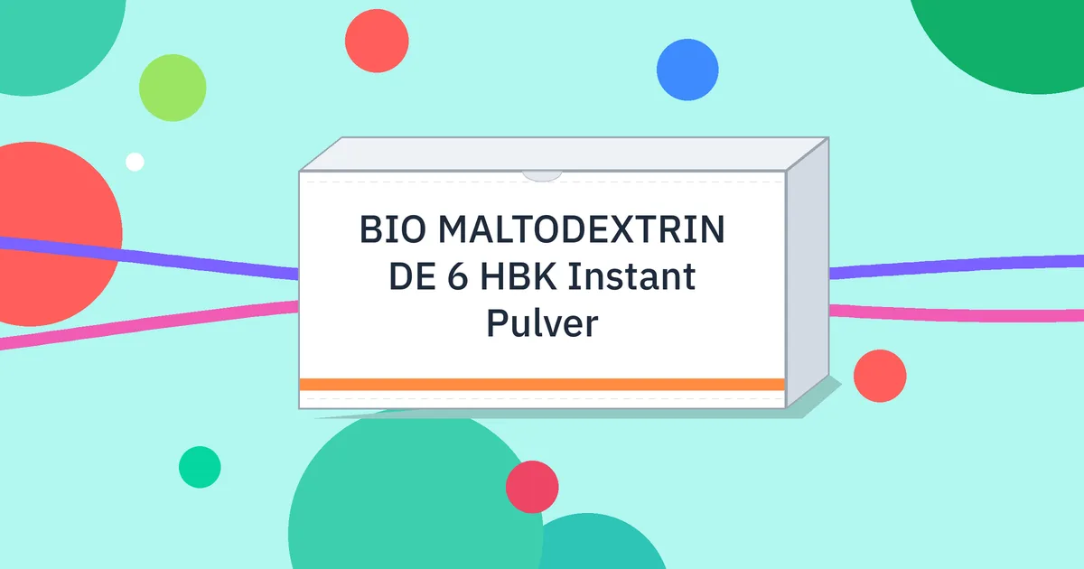 Symbolbild: Packung mit der Aufschrift BIO MALTODEXTRIN DE 6 HBK Instant Pulver (PZN 06830079) – Verfügbarkeit und Bezug in Apotheken in Frankfurt am Main
