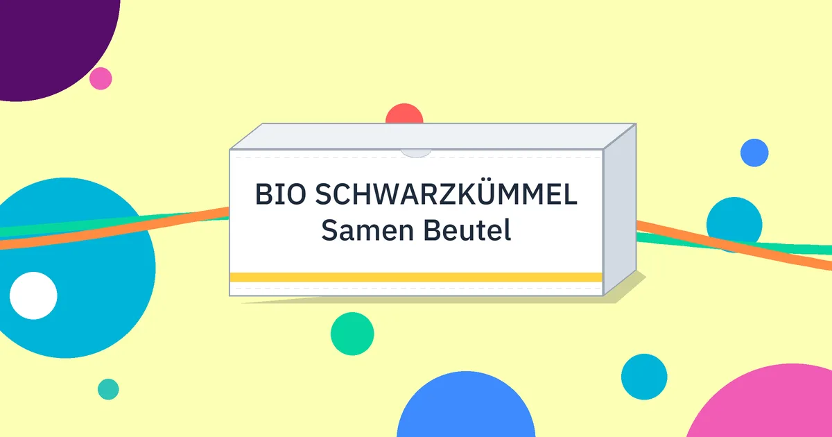 Symbolbild: Packung mit der Aufschrift BIO SCHWARZKÜMMEL Samen Beutel (PZN 20610249) – Verfügbarkeit und Bezug in Apotheken in Frankfurt am Main