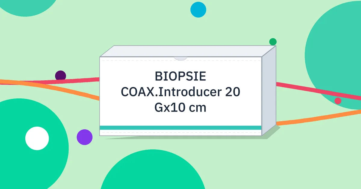 Symbolbild: Packung mit der Aufschrift BIOPSIE COAX.Introducer 20 Gx10 cm (PZN 18763891) – Verfügbarkeit und Bezug in Apotheken in Frankfurt am Main