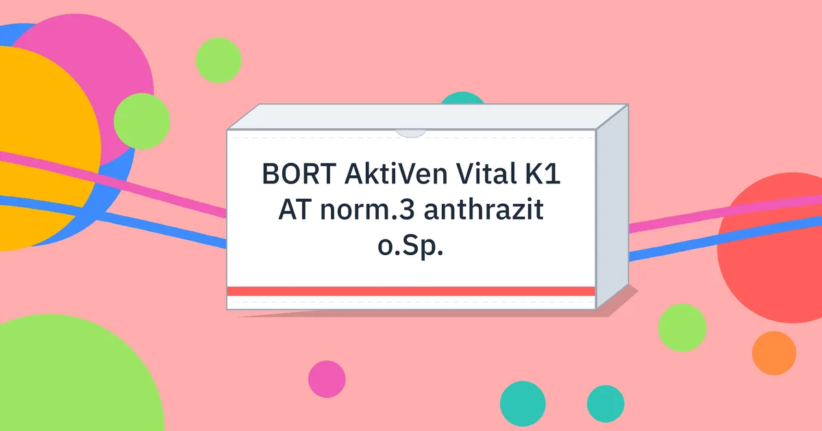 Symbolbild: Packung mit der Aufschrift BORT AktiVen Vital K1 AT norm.3 anthrazit o.Sp. (PZN 13742341) – Verfügbarkeit und Bezug in Apotheken in Frankfurt am Main