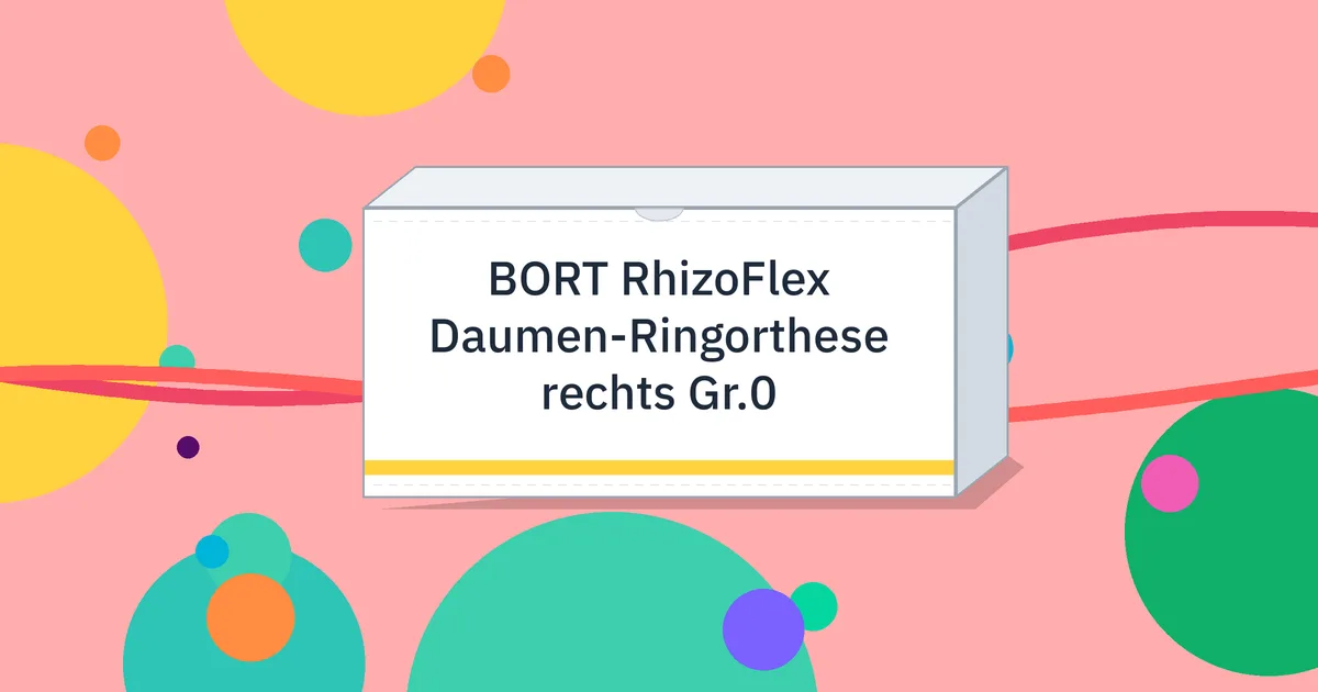 Symbolbild: Packung mit der Aufschrift BORT RhizoFlex Daumen-Ringorthese rechts Gr.0 (PZN 15255941) – Verfügbarkeit und Bezug in Apotheken in Frankfurt am Main