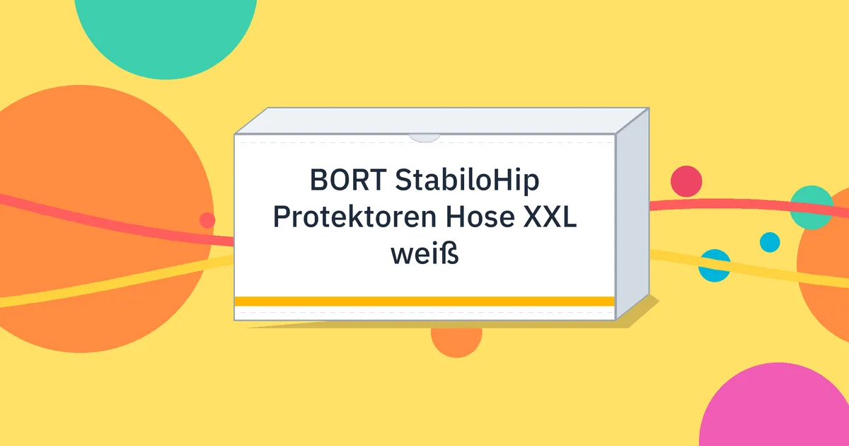 Symbolbild: Packung mit der Aufschrift BORT StabiloHip Protektoren Hose XXL weiß (PZN 05563854) – Verfügbarkeit und Bezug in Apotheken in Frankfurt am Main