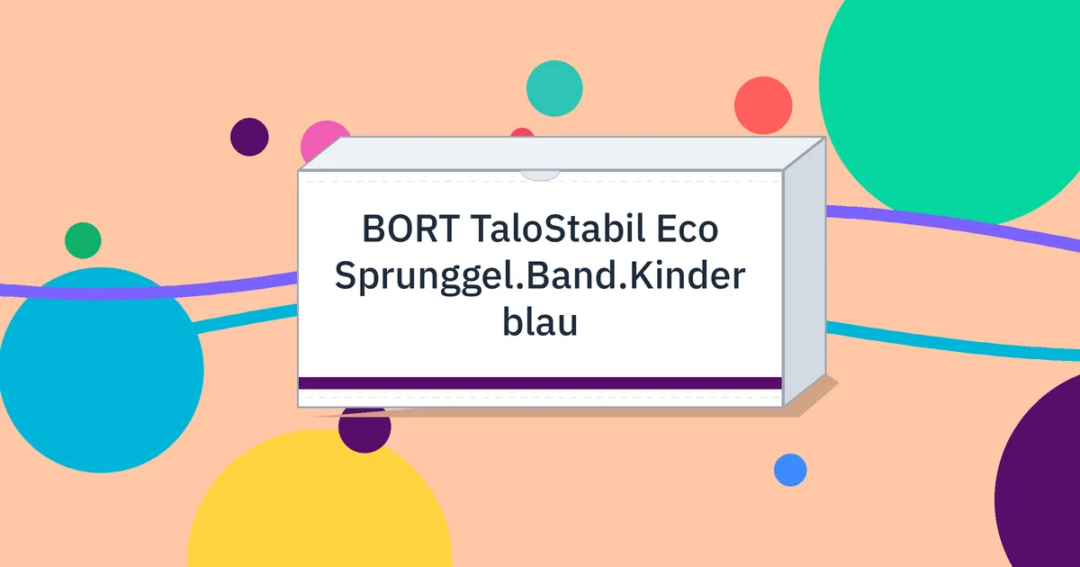 Symbolbild: Packung mit der Aufschrift BORT TaloStabil Eco Sprunggel.Band.Kinder blau (PZN 00007166) – Verfügbarkeit und Bezug in Apotheken in Frankfurt am Main