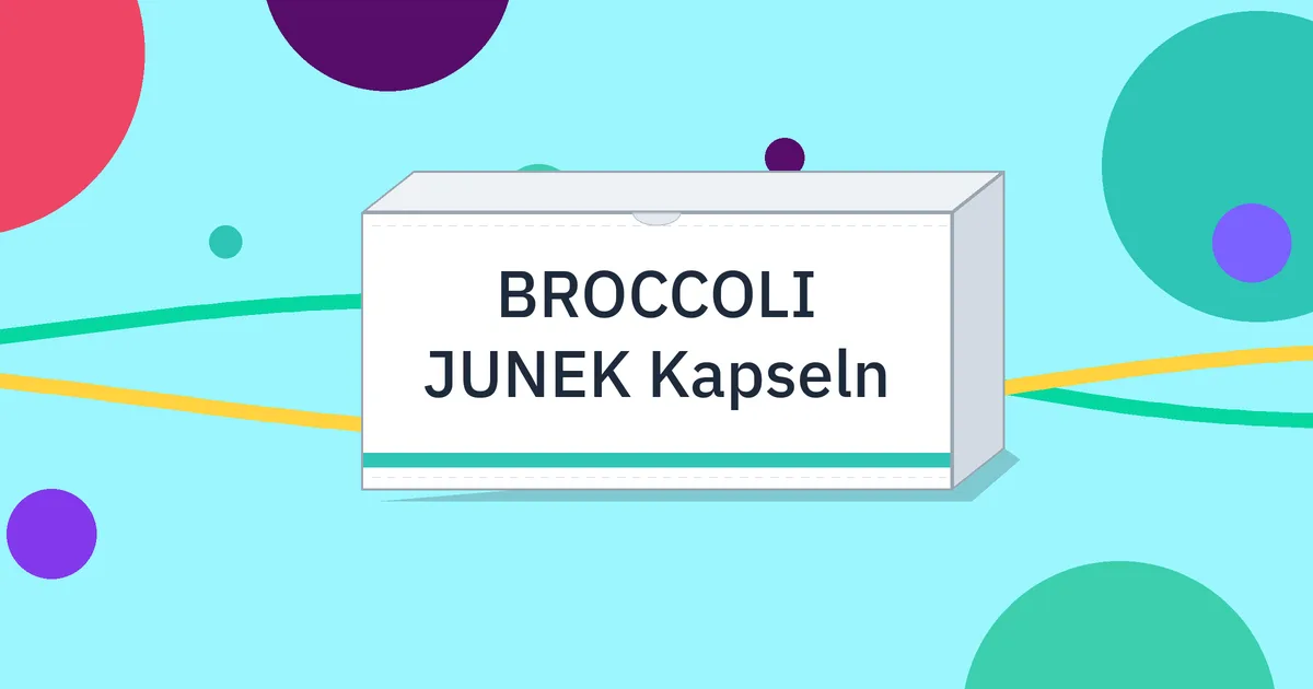 Symbolbild: Packung mit der Aufschrift BROCCOLI JUNEK Kapseln (PZN 00137986) – Verfügbarkeit und Bezug in Apotheken in Frankfurt am Main