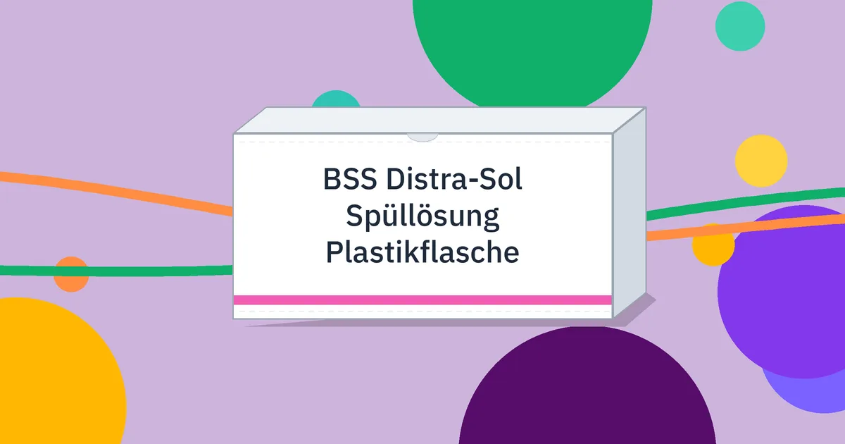 Symbolbild: Packung mit der Aufschrift BSS Distra-Sol Spüllösung Plastikflasche (PZN 02526580) – Verfügbarkeit und Bezug in Apotheken in Frankfurt am Main