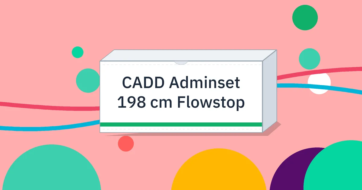 Symbolbild: Packung mit der Aufschrift CADD Adminset 198 cm Flowstop (PZN 11242108) – Verfügbarkeit und Bezug in Apotheken in Frankfurt am Main