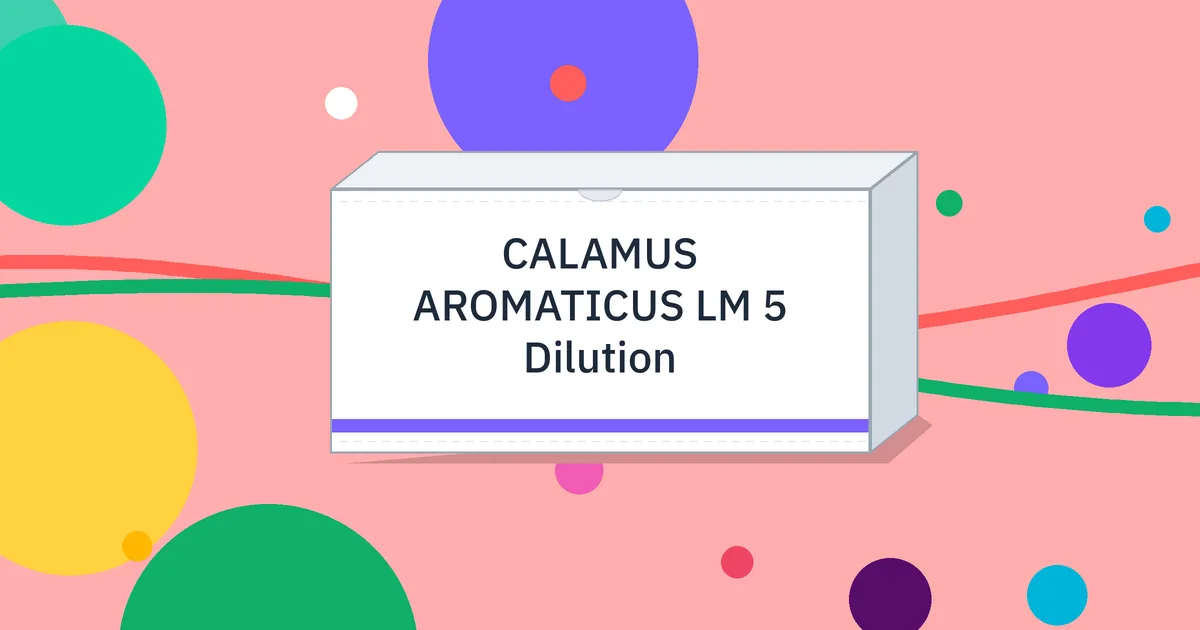Symbolbild: Packung mit der Aufschrift CALAMUS AROMATICUS LM 5 Dilution (PZN 13404532) – Verfügbarkeit und Bezug in Apotheken in Frankfurt am Main