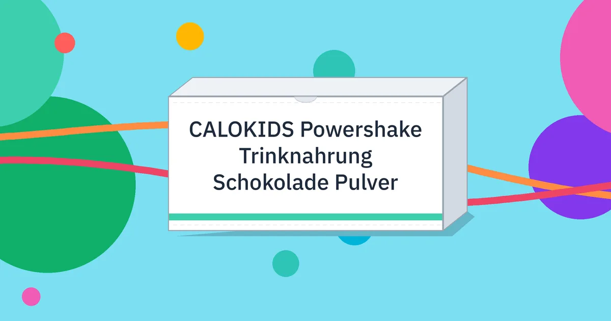 Symbolbild: Packung mit der Aufschrift CALOKIDS Powershake Trinknahrung Schokolade Pulver (PZN 19540897) – Verfügbarkeit und Bezug in Apotheken in Frankfurt am Main