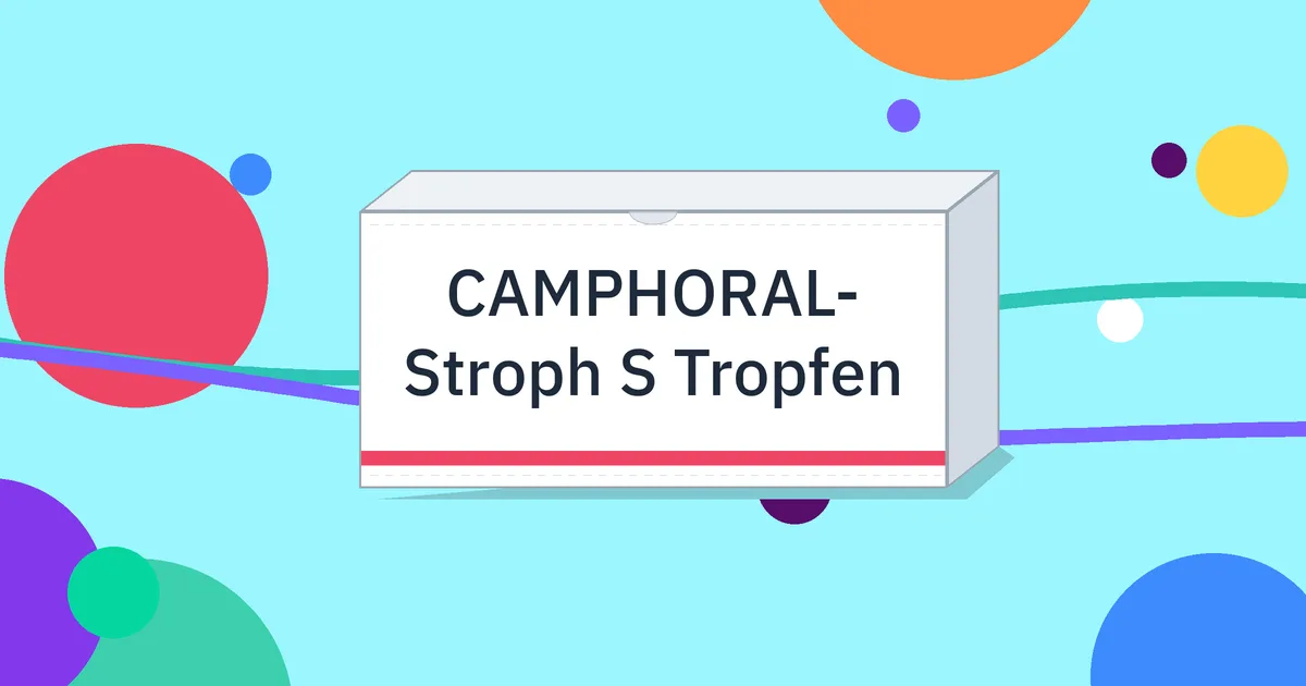 Symbolbild: Packung mit der Aufschrift CAMPHORAL-Stroph S Tropfen (PZN 19874718) – Verfügbarkeit und Bezug in Apotheken in Frankfurt am Main