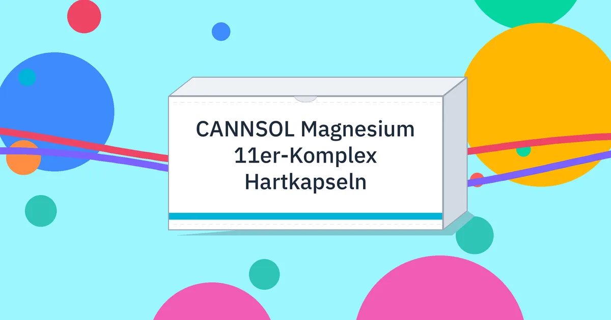 Symbolbild: Packung mit der Aufschrift CANNSOL Magnesium 11er-Komplex Hartkapseln (PZN 20016061) – Verfügbarkeit und Bezug in Apotheken in Frankfurt am Main