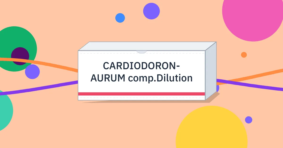 Symbolbild: Packung mit der Aufschrift CARDIODORON-AURUM comp.Dilution (PZN 15432917) – Verfügbarkeit und Bezug in Apotheken in Frankfurt am Main