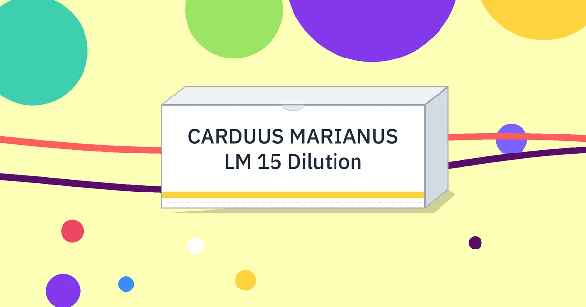 Symbolbild: Packung mit der Aufschrift CARDUUS MARIANUS LM 15 Dilution (PZN 12810773) – Verfügbarkeit und Bezug in Apotheken in Frankfurt am Main