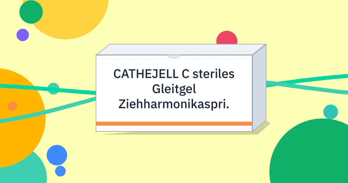 Symbolbild: Packung mit der Aufschrift CATHEJELL C steriles Gleitgel Ziehharmonikaspri. (PZN 11240233) – Verfügbarkeit und Bezug in Apotheken in Frankfurt am Main