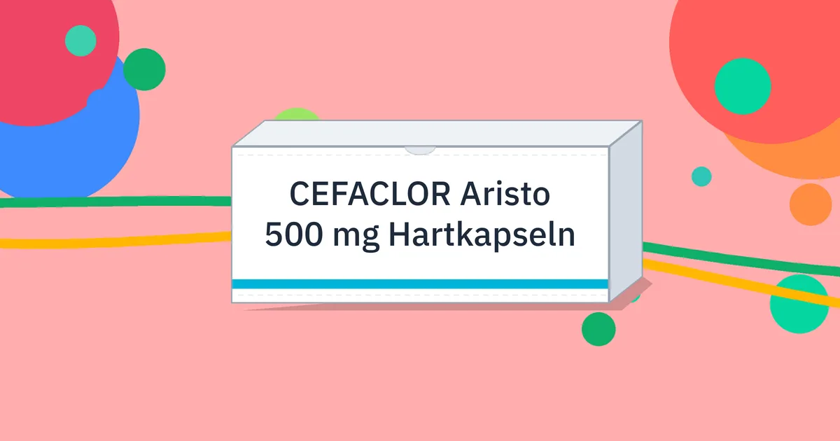 Symbolbild: Packung mit der Aufschrift CEFACLOR Aristo 500 mg Hartkapseln (PZN 09731308) – Verfügbarkeit und Bezug in Apotheken in Frankfurt am Main