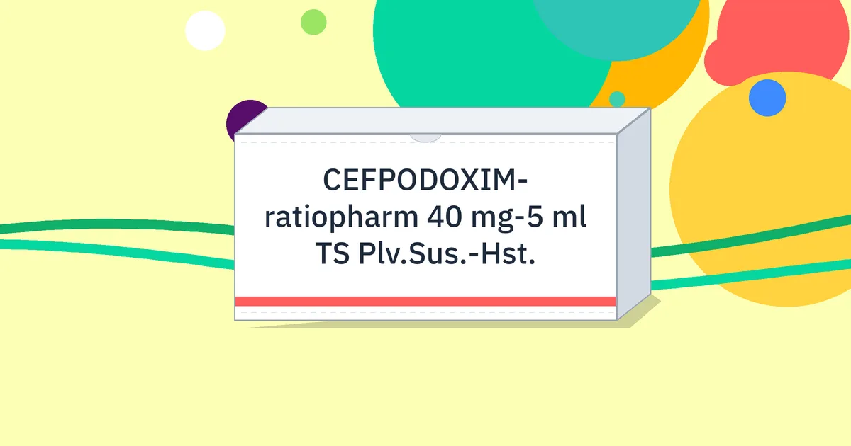 Symbolbild: Packung mit der Aufschrift CEFPODOXIM-ratiopharm 40 mg-5 ml TS Plv.Sus.-Hst. (PZN 09124689) – Verfügbarkeit und Bezug in Apotheken in Frankfurt am Main