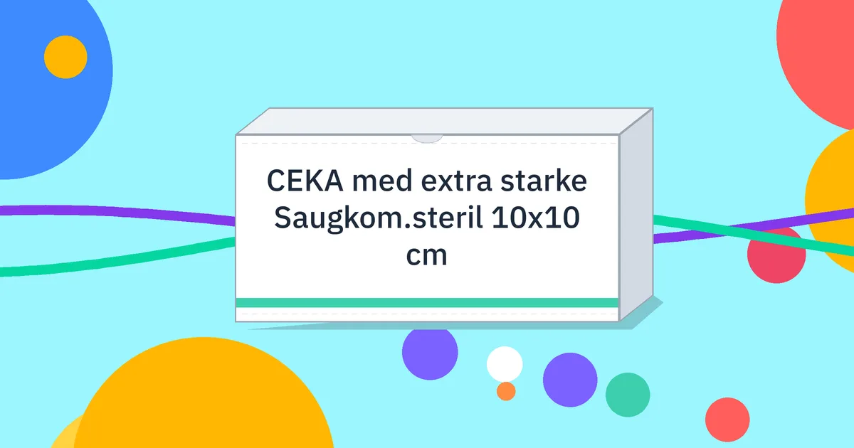 Symbolbild: Packung mit der Aufschrift CEKA med extra starke Saugkom.steril 10x10 cm (PZN 18450838) – Verfügbarkeit und Bezug in Apotheken in Frankfurt am Main