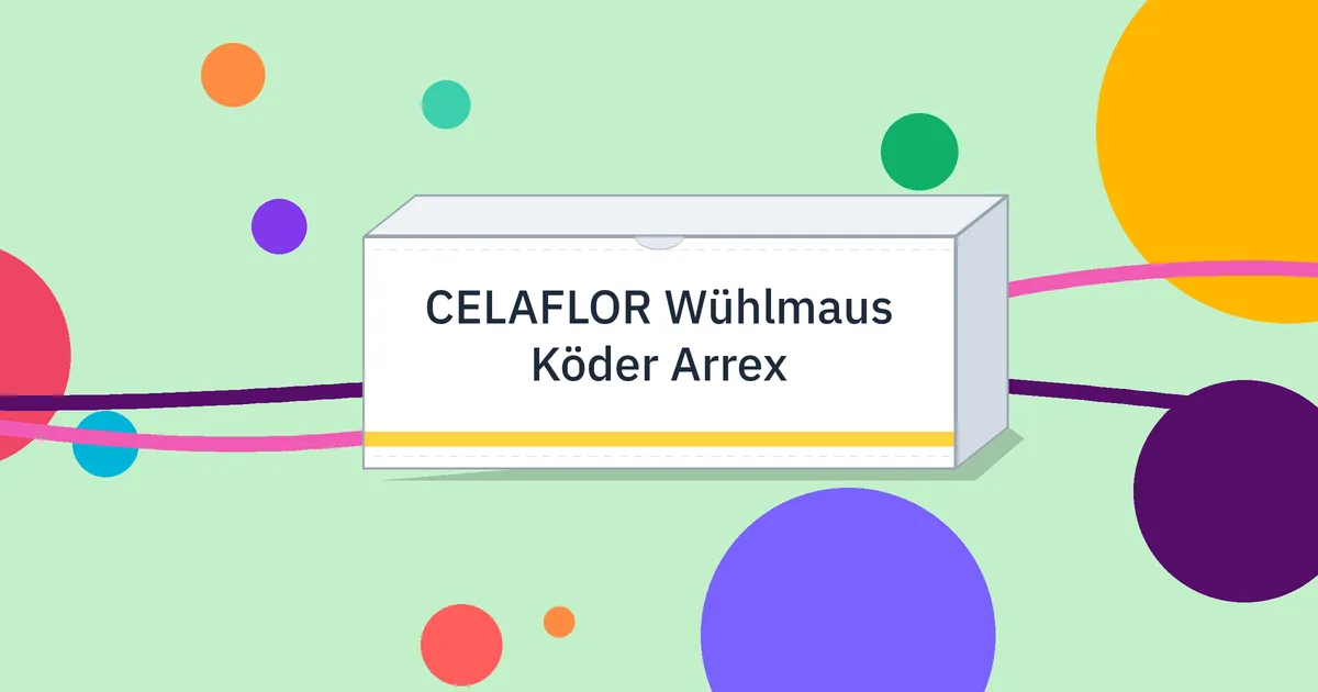 Symbolbild: Packung mit der Aufschrift CELAFLOR Wühlmaus Köder Arrex (PZN 00929049) – Verfügbarkeit und Bezug in Apotheken in Frankfurt am Main
