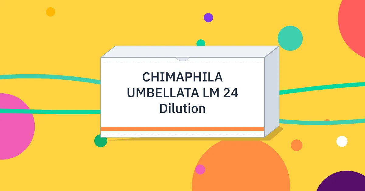 Symbolbild: Packung mit der Aufschrift CHIMAPHILA UMBELLATA LM 24 Dilution (PZN 12813501) – Verfügbarkeit und Bezug in Apotheken in Frankfurt am Main