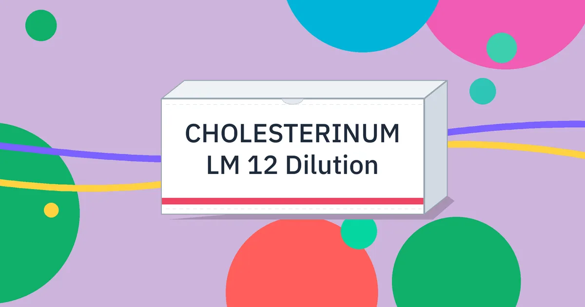 Symbolbild: Packung mit der Aufschrift CHOLESTERINUM LM 12 Dilution (PZN 06921422) – Verfügbarkeit und Bezug in Apotheken in Frankfurt am Main