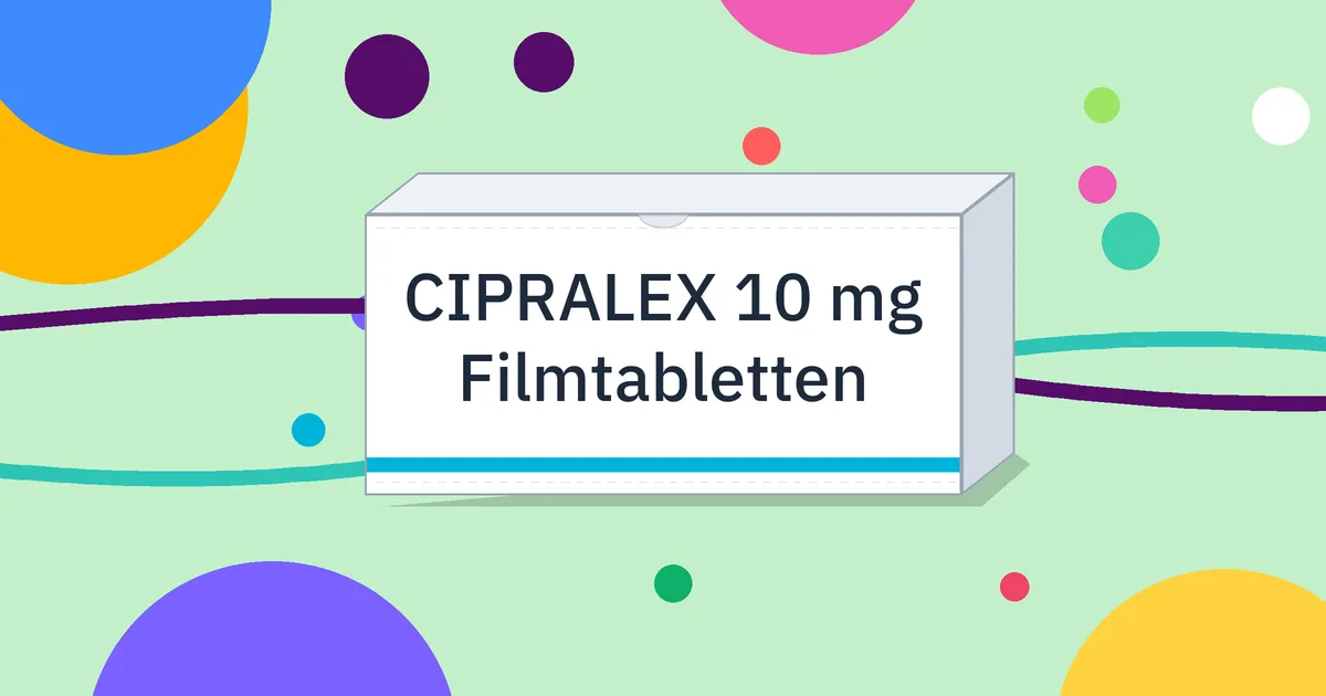 Symbolbild: Packung mit der Aufschrift CIPRALEX 10 mg Filmtabletten (PZN 01610278) – Verfügbarkeit und Bezug in Apotheken in Frankfurt am Main