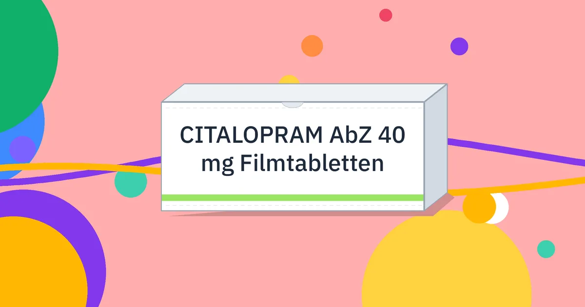 Symbolbild: Packung mit der Aufschrift CITALOPRAM AbZ 40 mg Filmtabletten (PZN 01419994) – Verfügbarkeit und Bezug in Apotheken in Frankfurt am Main