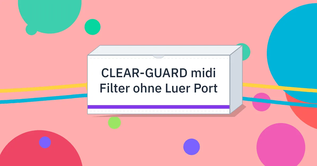 Symbolbild: Packung mit der Aufschrift CLEAR-GUARD midi Filter ohne Luer Port (PZN 17432318) – Verfügbarkeit und Bezug in Apotheken in Frankfurt am Main